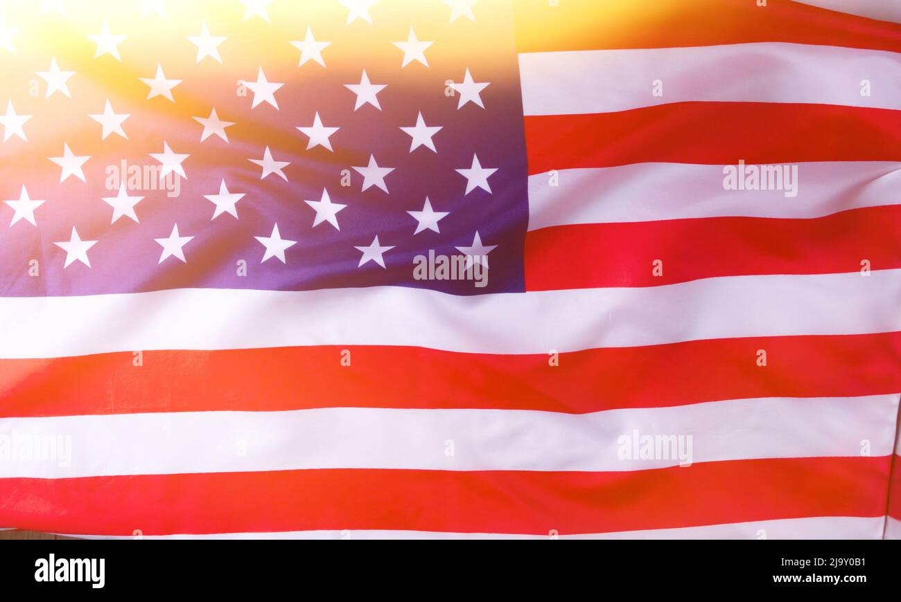 USA flag. Close-up of the American flag. Place for an inscription ...