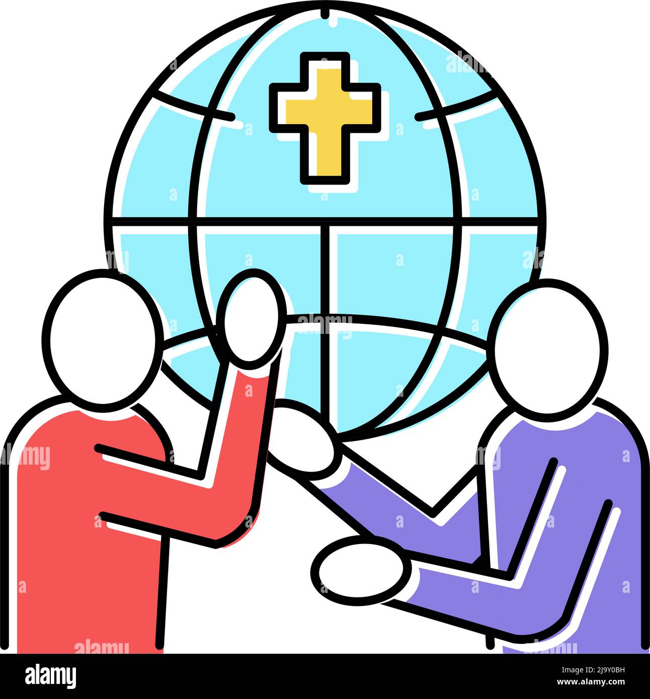 religious conflicts social problem color icon vector illustration Stock ...