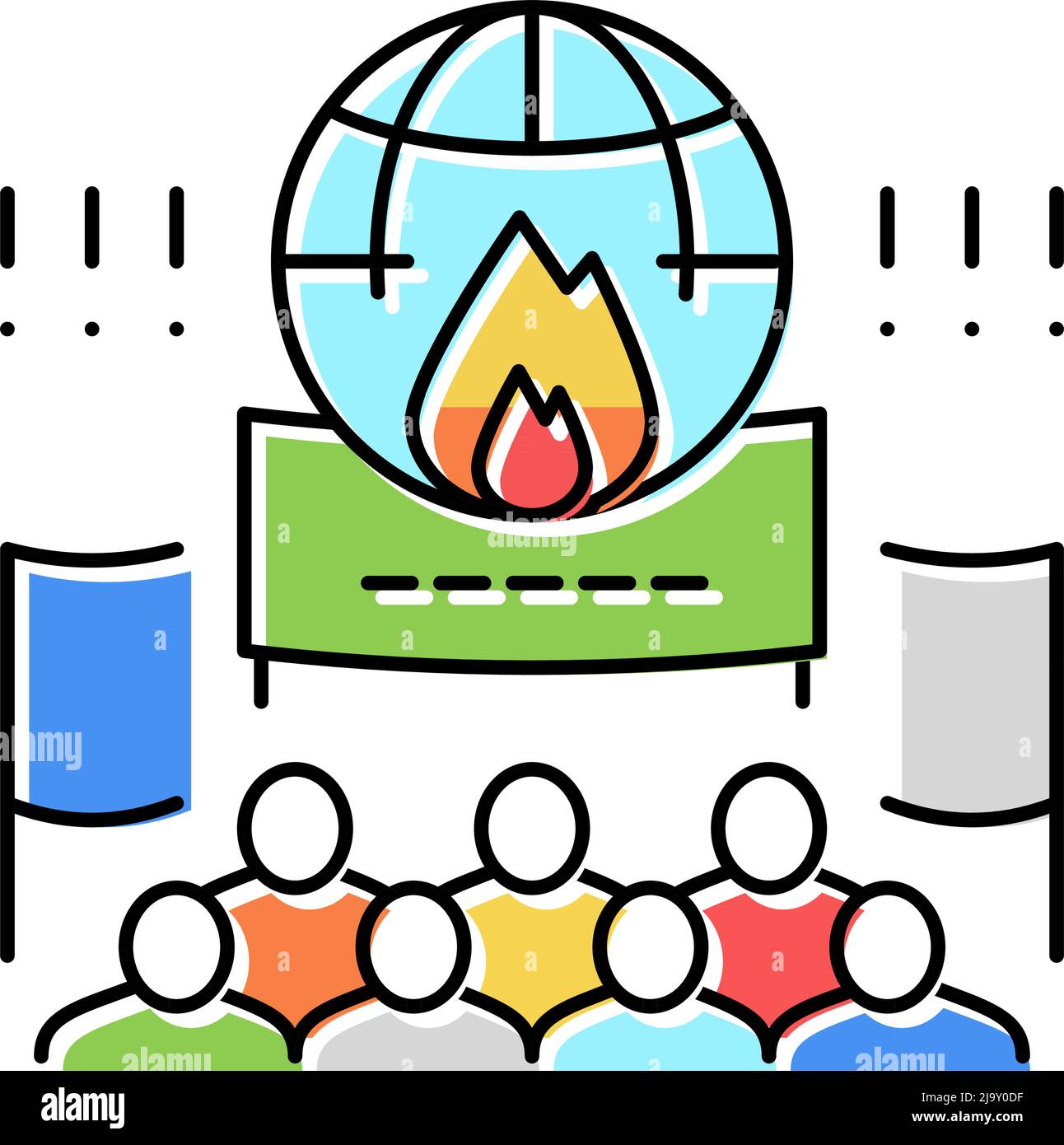 activist climate change color icon vector illustration Stock Vector ...