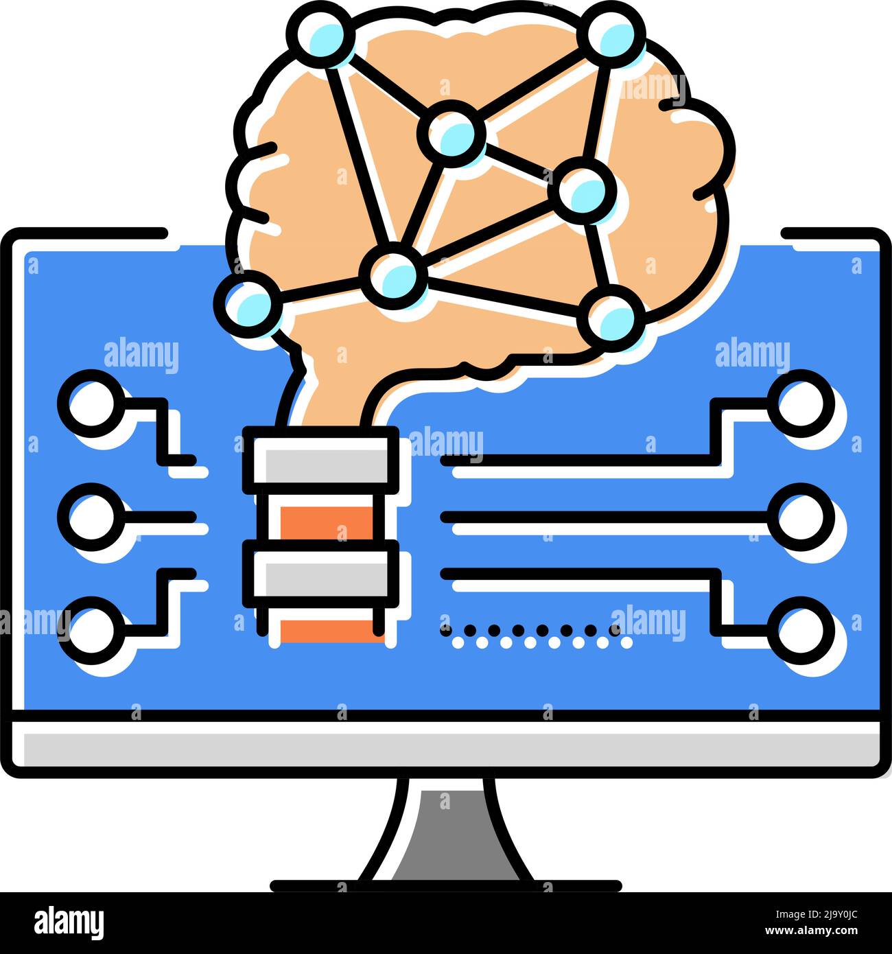 brain robot color icon vector illustration Stock Vector Image & Art - Alamy