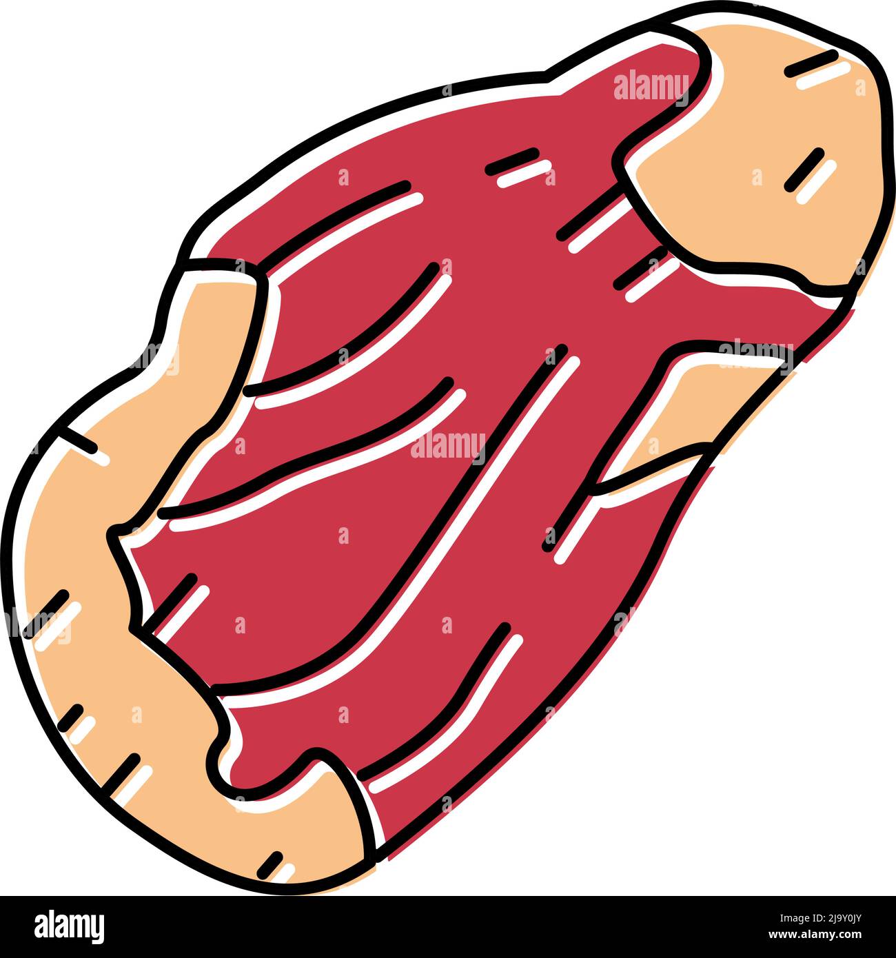 flank beef meat color icon vector illustration Stock Vector Image & Art ...