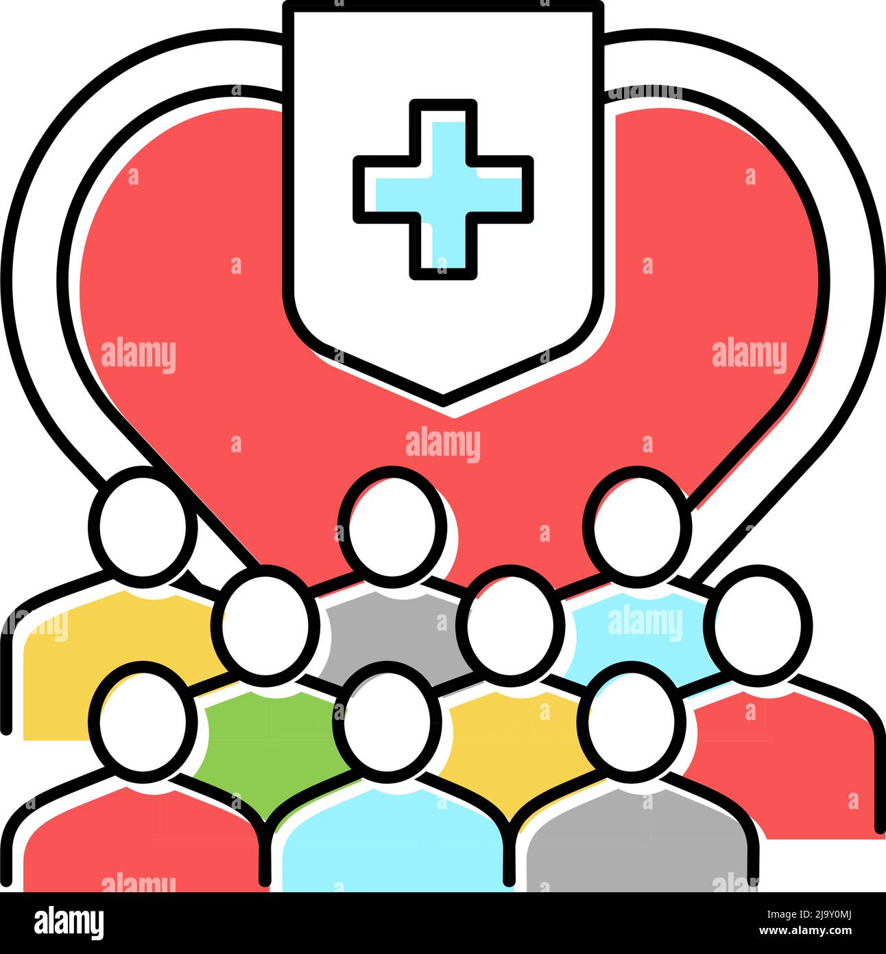 public health and safety color icon vector illustration Stock Vector ...