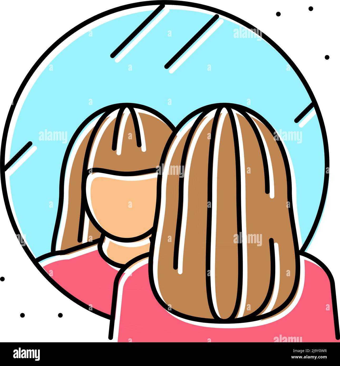 face reflection in mirror color icon vector illustration Stock Vector ...