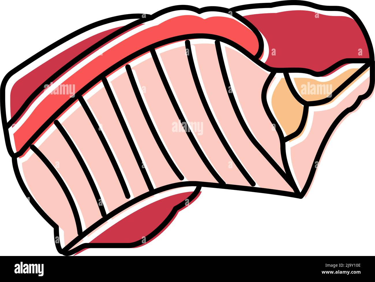 rib beef color icon vector illustration Stock Vector Image & Art - Alamy