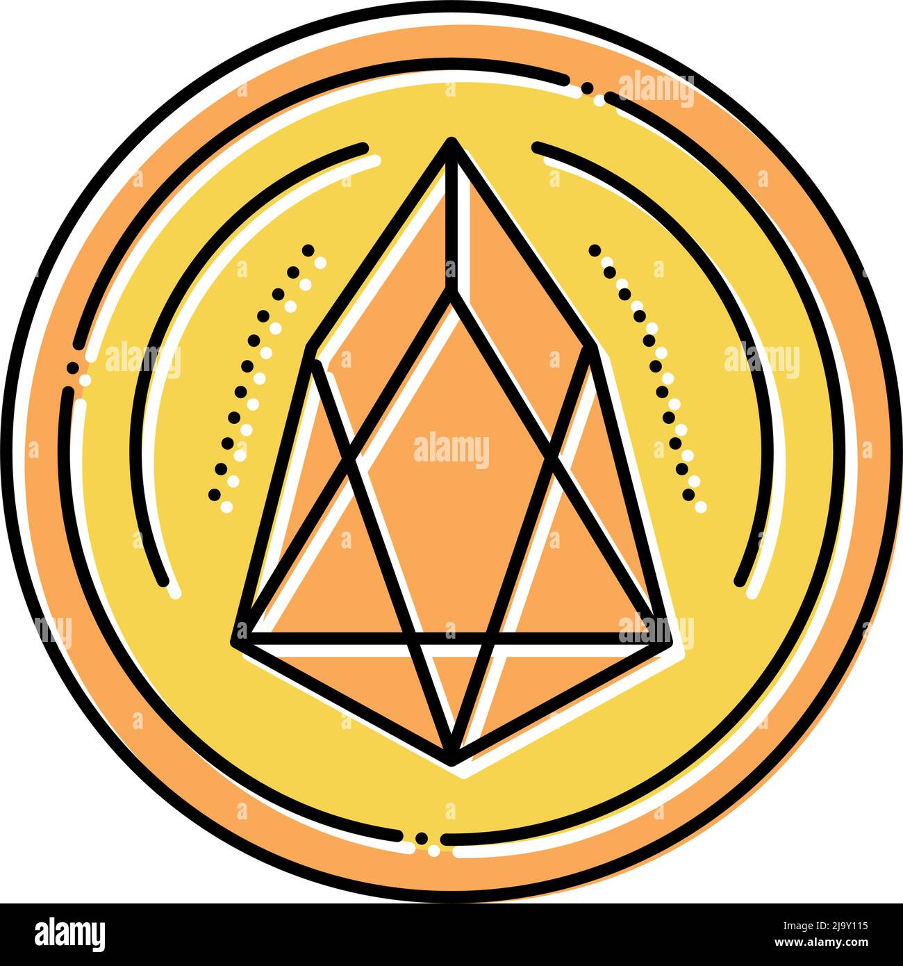 eos cryptocurrency coin color icon vector illustration Stock Vector ...