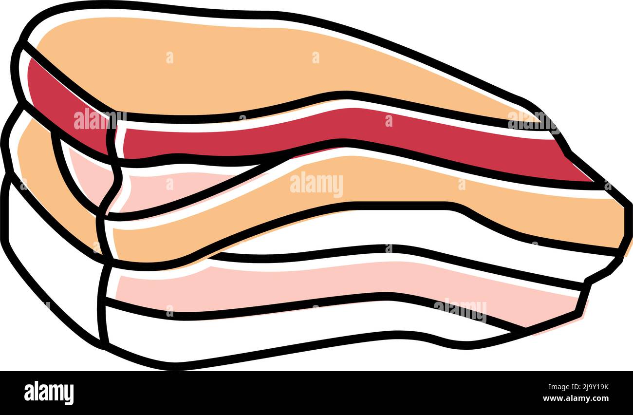 bacon beef color icon vector illustration Stock Vector Image & Art - Alamy