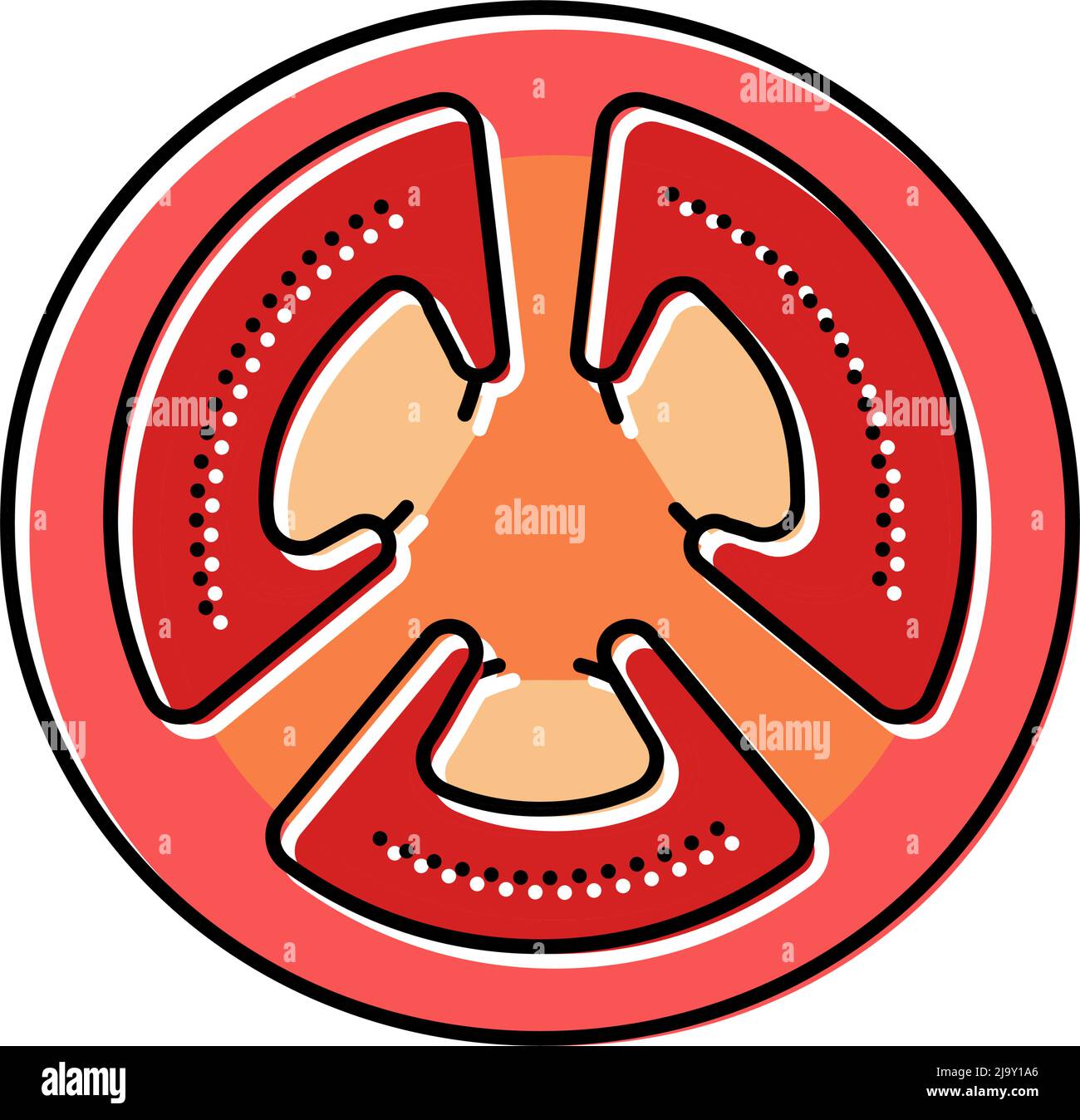 slice tomato color icon vector illustration Stock Vector Image & Art ...