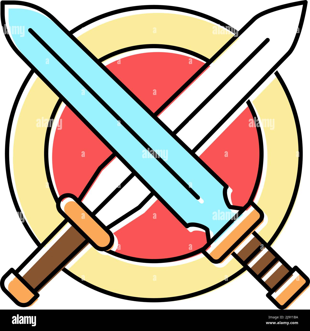 crossed sword ancient greece color icon vector illustration Stock ...