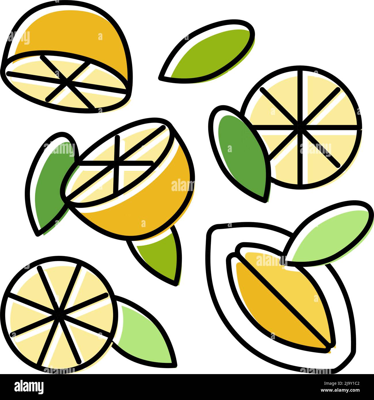composition lemon color icon vector illustration Stock Vector Image ...