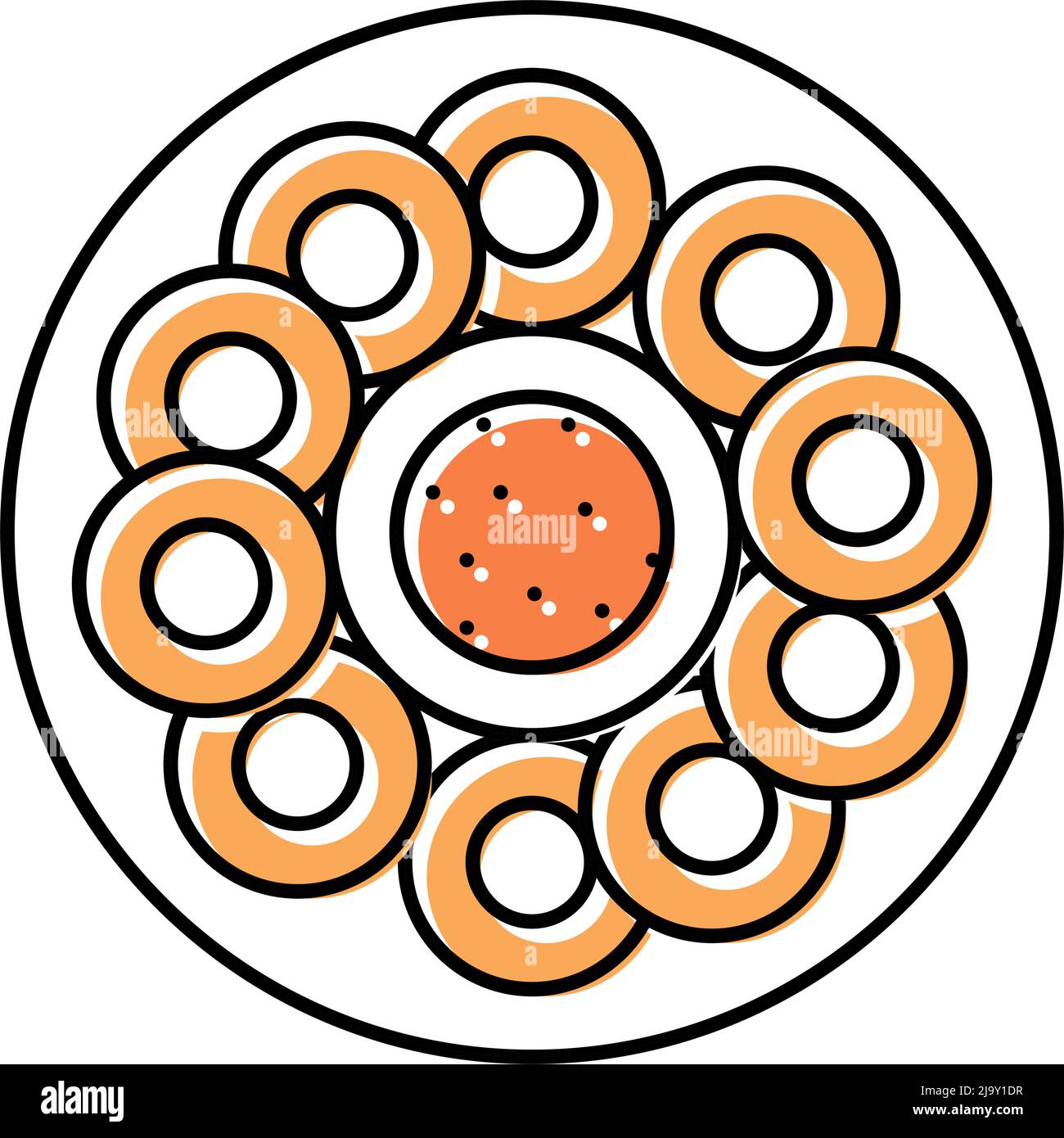 ring cut onion color icon vector illustration Stock Vector Image & Art ...