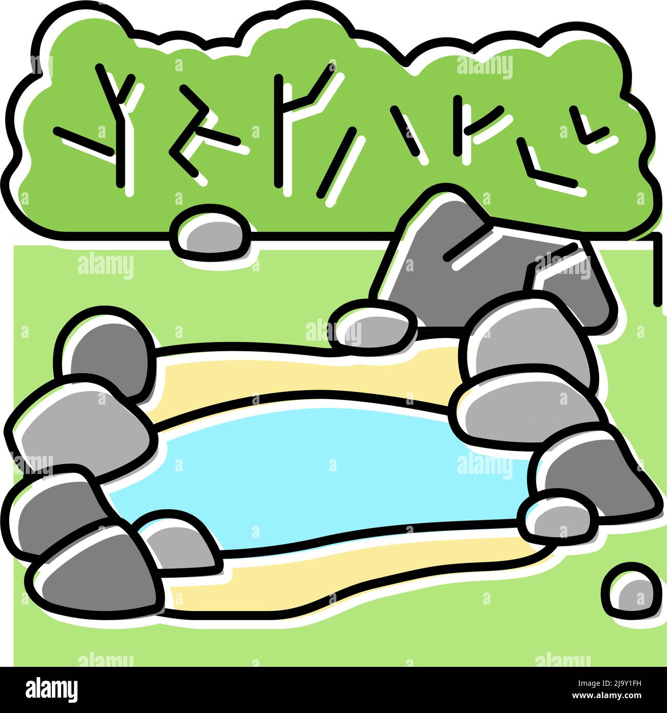 pond nature color icon vector illustration Stock Vector Image & Art - Alamy