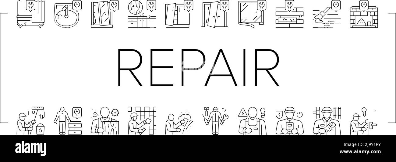 Repair Furniture And Building Icons Set Vector Stock Vector Image & Art ...