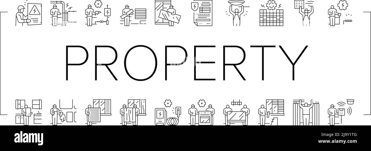 Property Maintenance And Repair Icons Set Vector Stock Vector Image ...