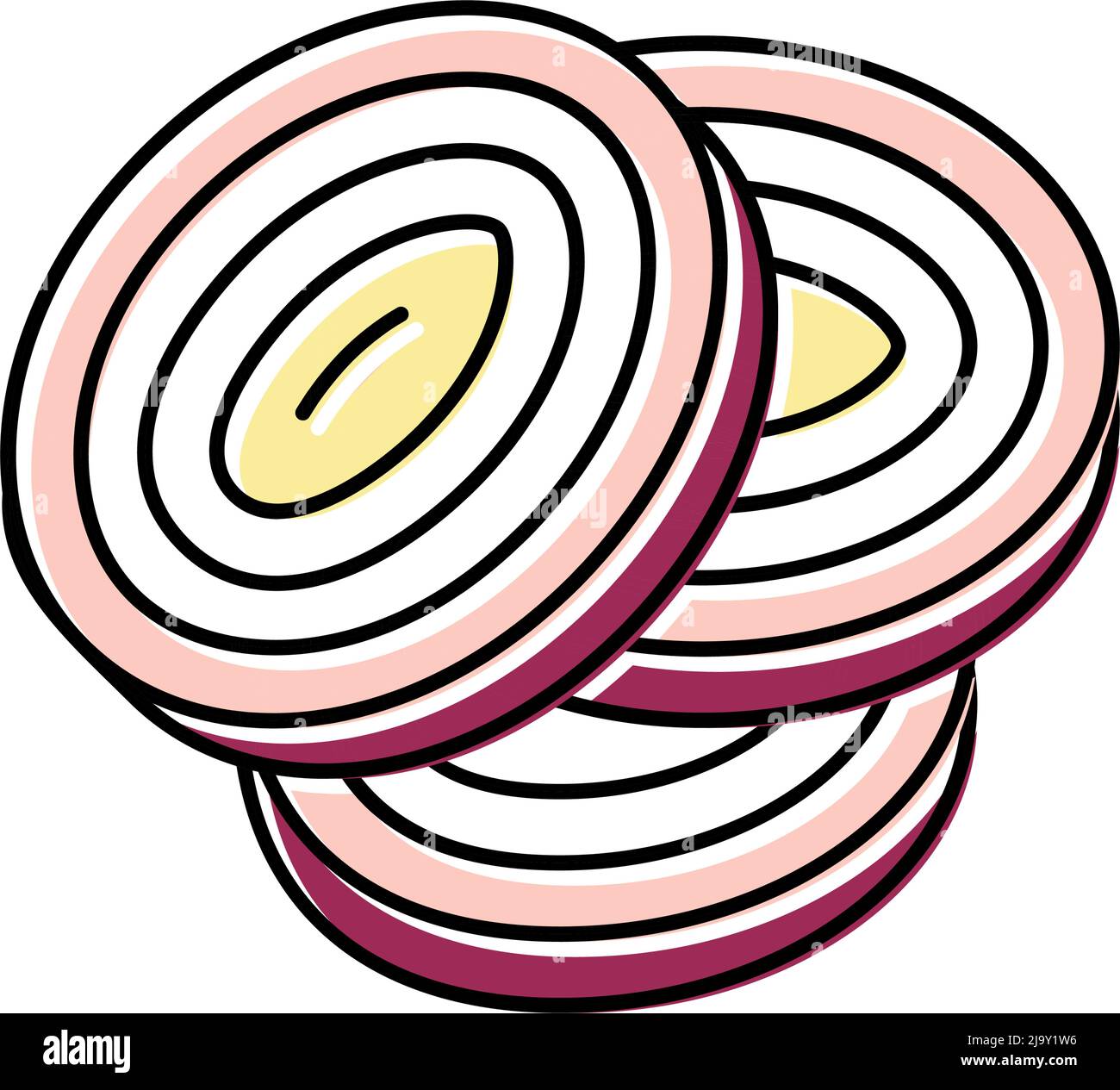 slice onion color icon vector illustration Stock Vector Image & Art - Alamy
