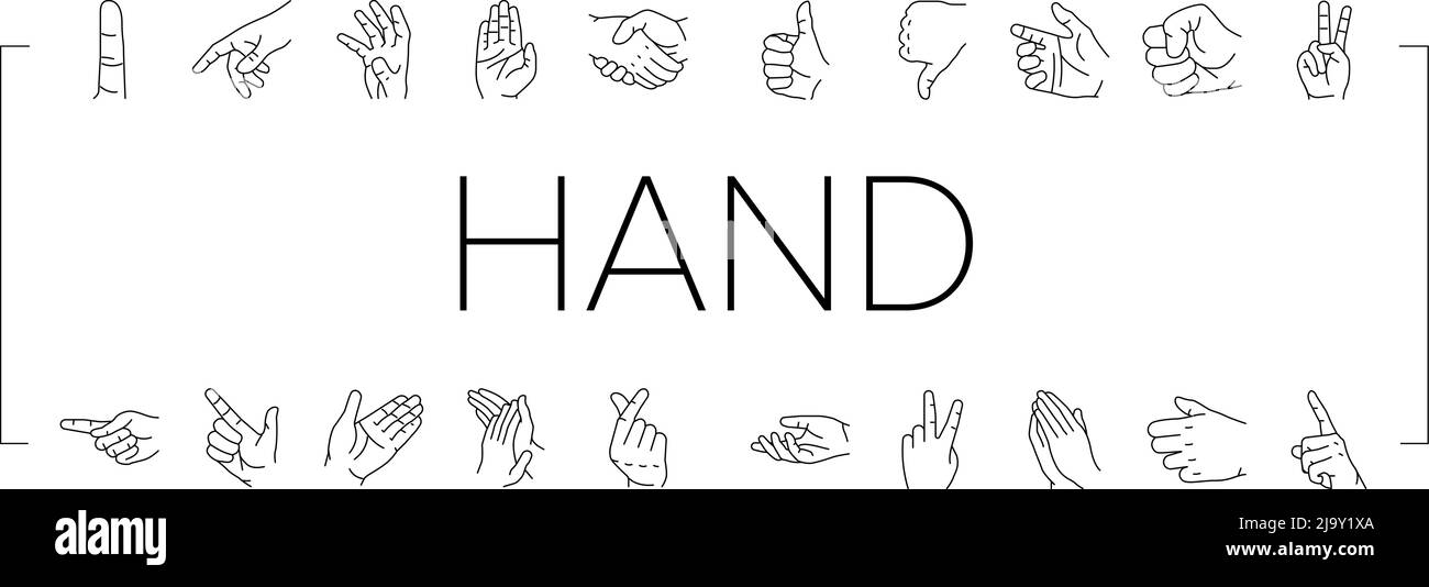 Hand Gesture And Gesticulate Icons Set Vector Stock Vector Image & Art ...