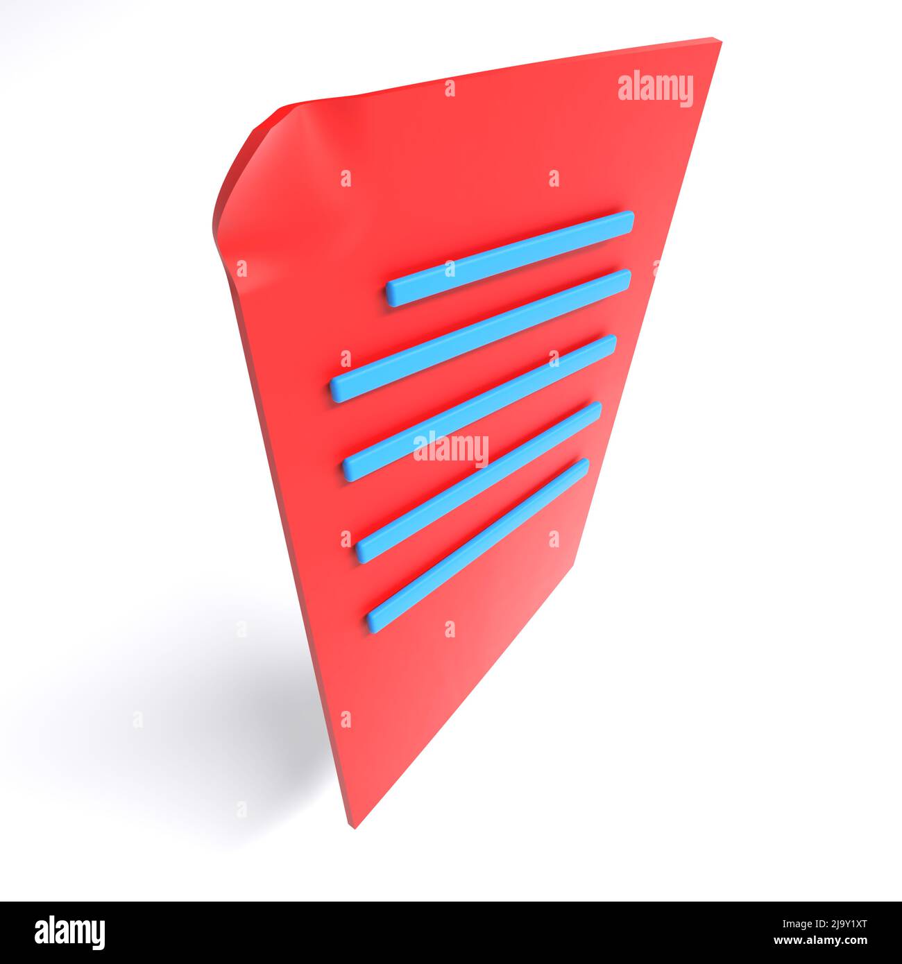 Red document isolated on white background - 3D rendering illustration ...
