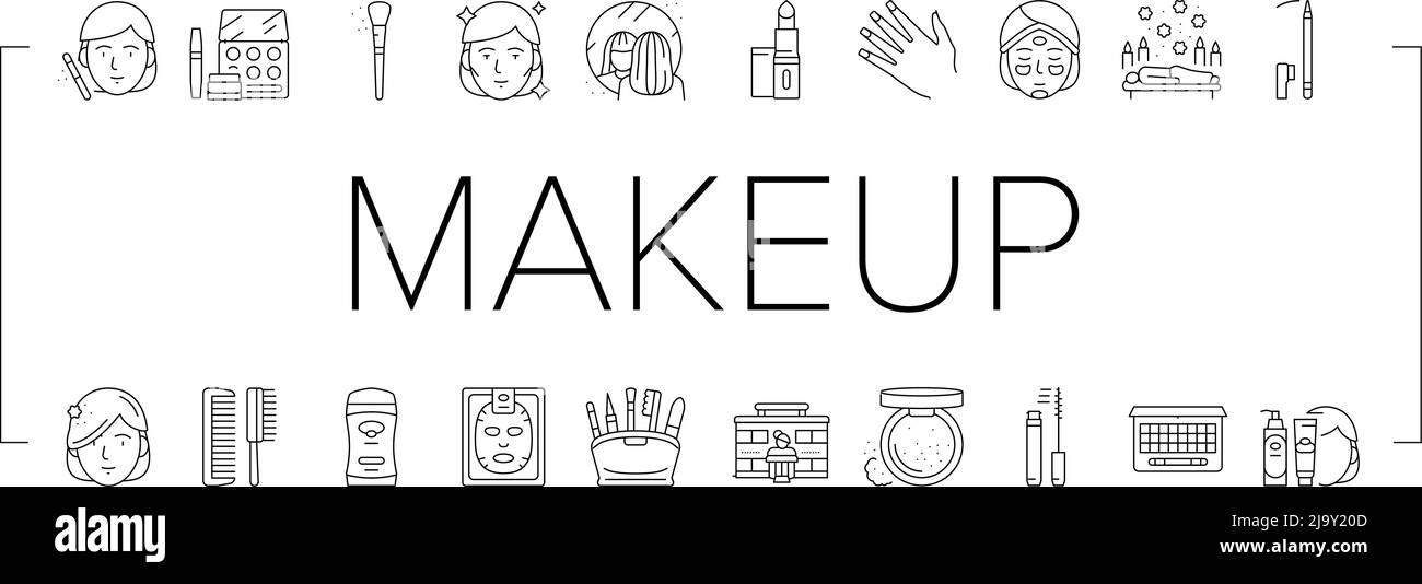 Makeup Cosmetology Procedure Icons Set Vector Stock Vector Image & Art ...