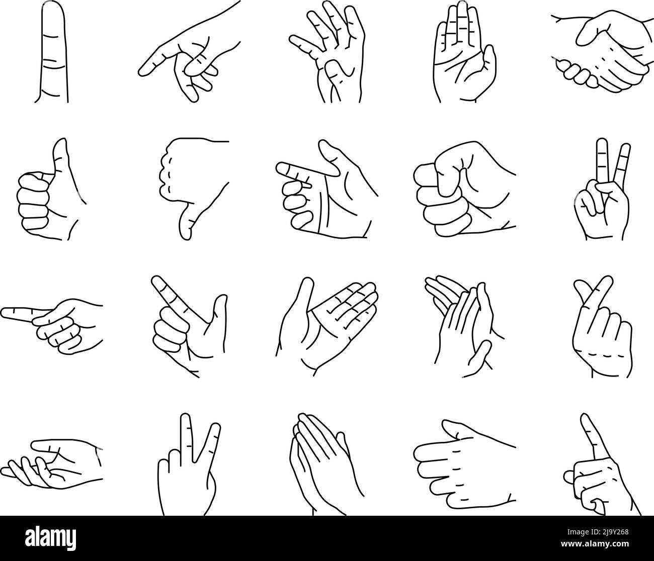 Hand Gesture And Gesticulate Icons Set Vector Stock Vector Image & Art ...