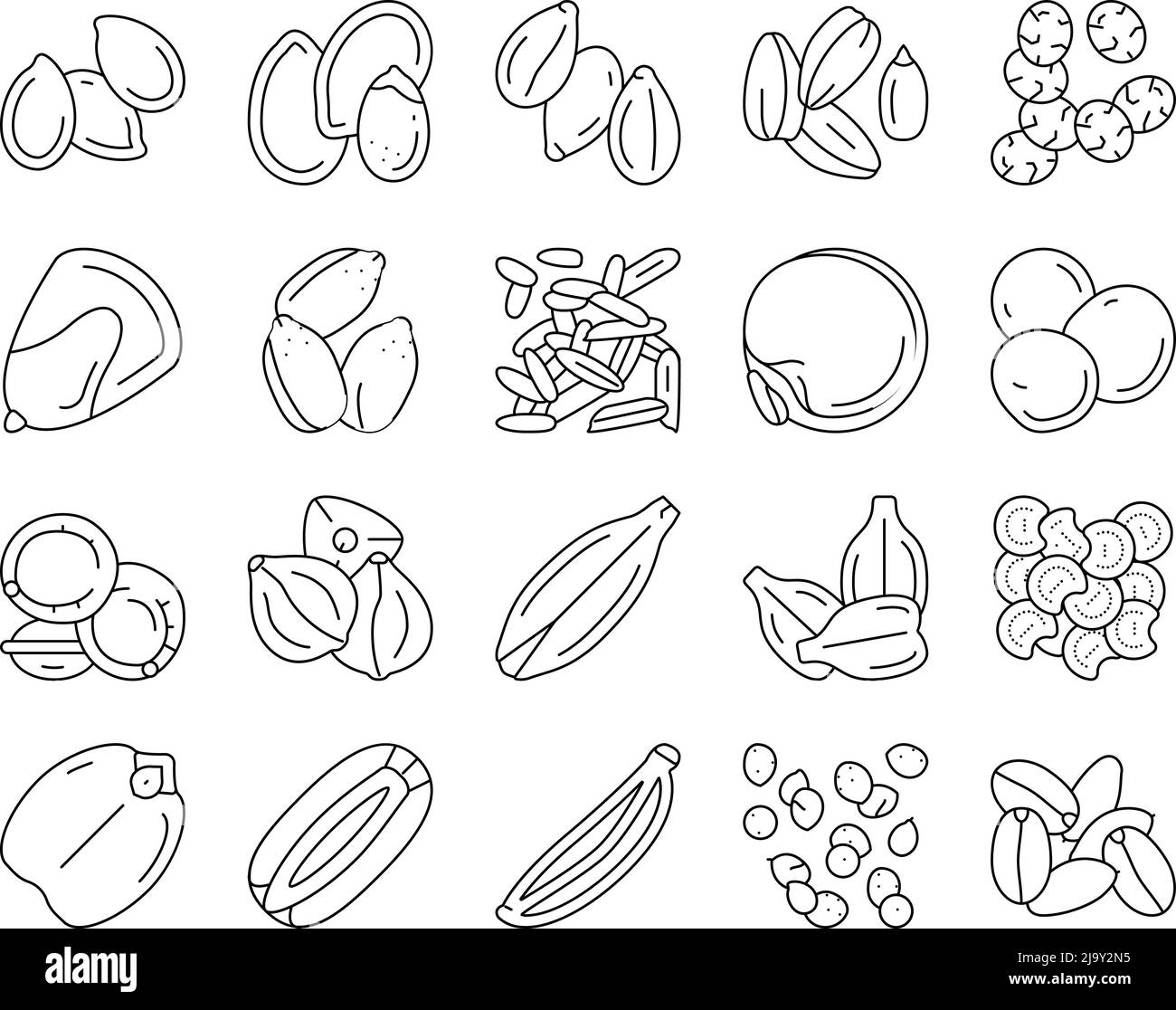 Seed Plant Agriculture Culture Icons Set Vector Stock Vector Image ...
