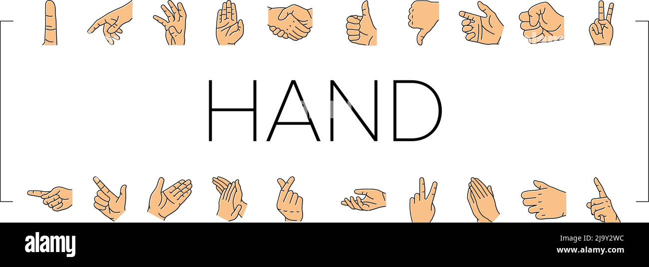 Hand Gesture And Gesticulate Icons Set Vector Stock Vector Image & Art ...