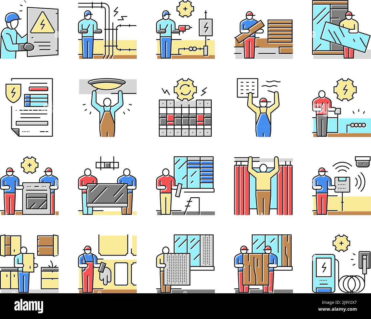 Property Maintenance And Repair Icons Set Vector Stock Vector Image ...