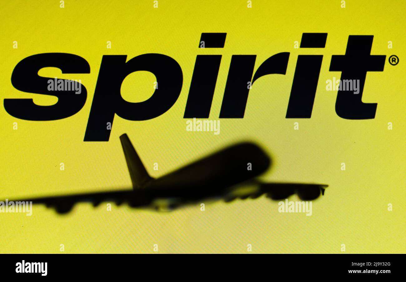 Brazil. 25th May, 2022. In this photo illustration, the Spirit Airlines ...