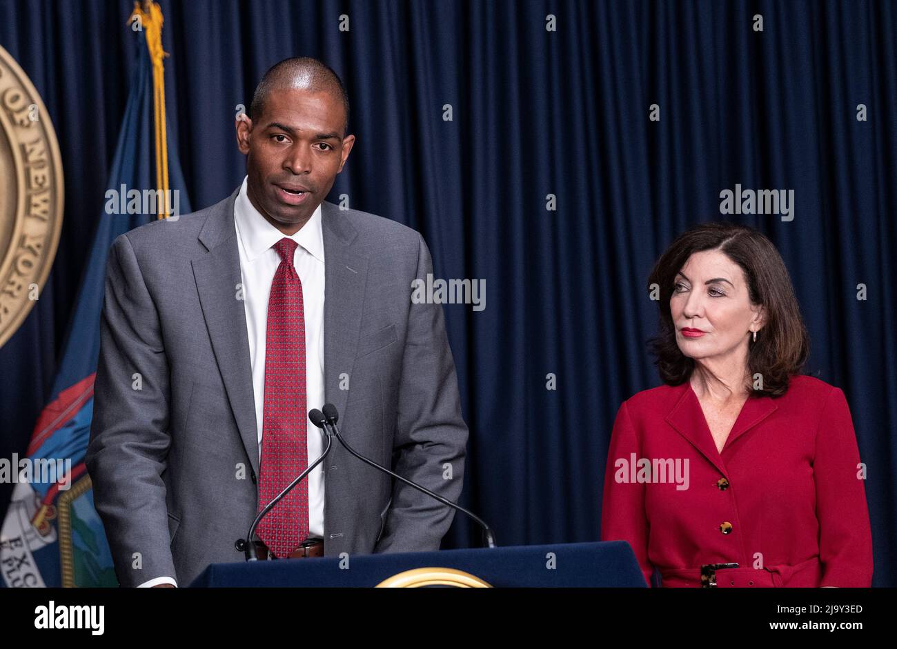 Antonio Delgado speaks during swearing in ceremony as New York State ...