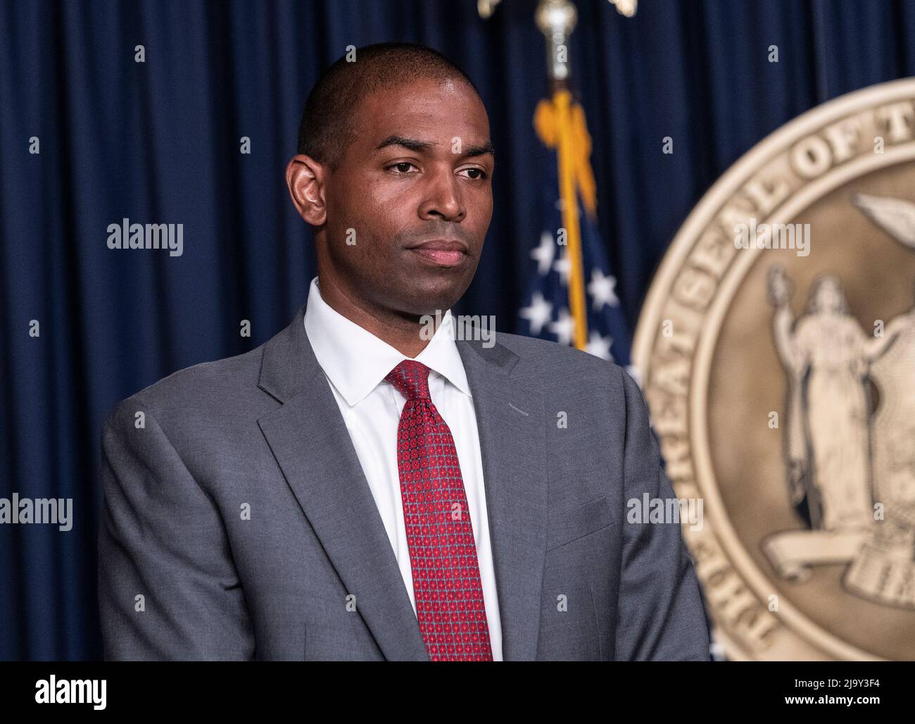 New York, USA. 25th May, 2022. Antonio Delgado sworn in by judge Kevin ...