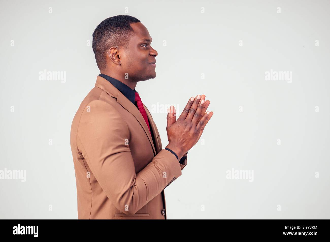Portrait of applauding handsome Afro-American man ,businessman clapping ...