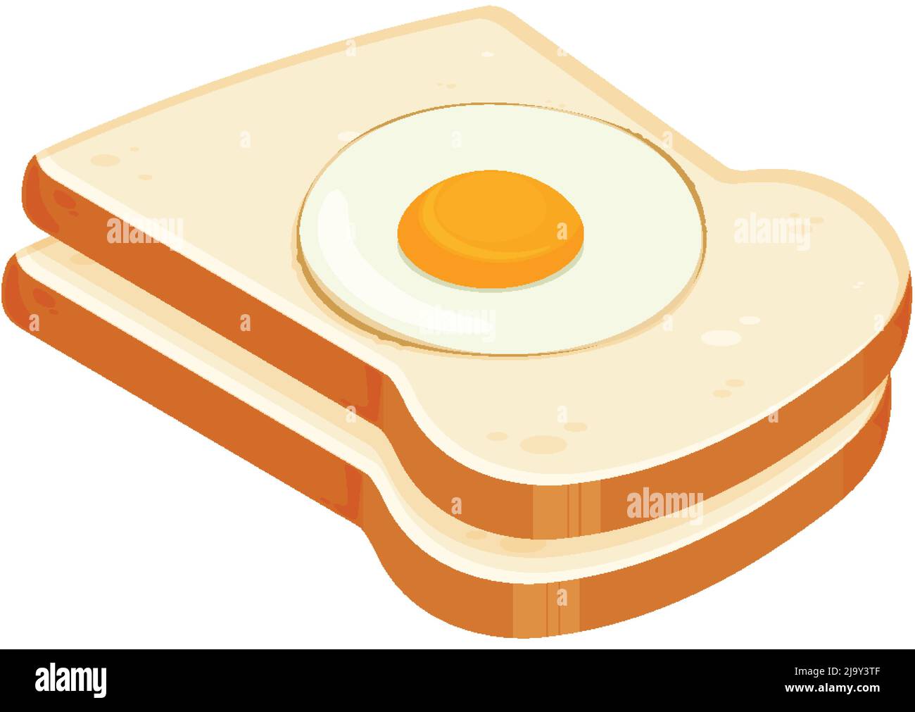 Sandwich bread with egg in cartoon style illustration Stock Vector ...