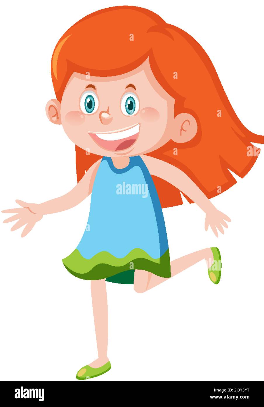 Cute Girl With Long Hair Illustration Stock Vector Image And Art Alamy