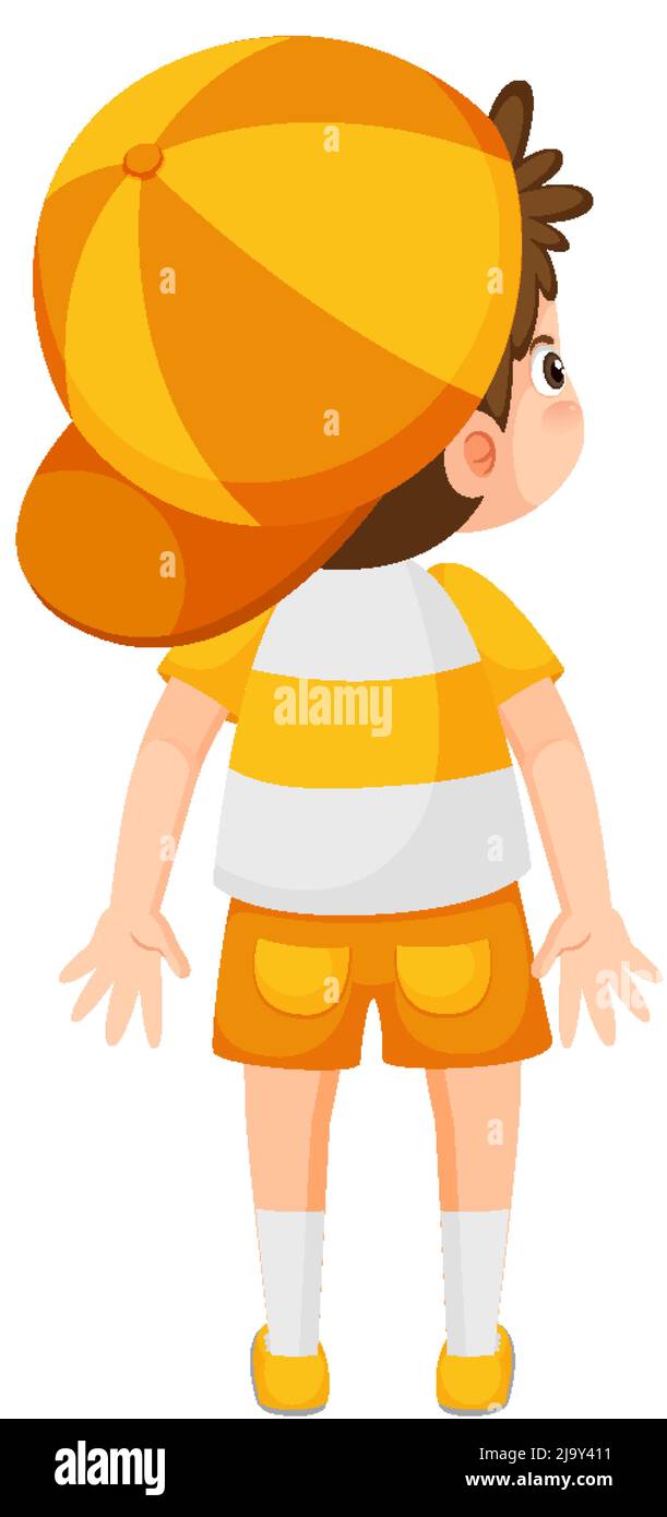 Back of a little boy cartoon character illustration Stock Vector Image ...