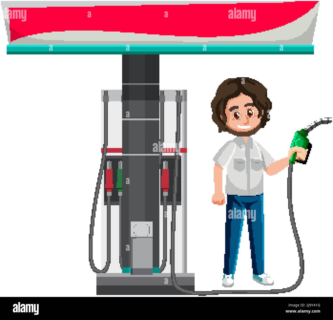Gas station with petrol pump illustration Stock Vector Image & Art - Alamy