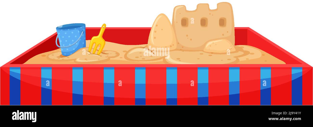 Children sand pit on white background illustration Stock Vector Image ...
