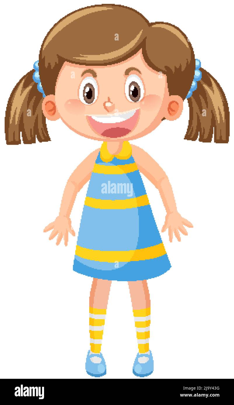 Happy girl cartoon character illustration Stock Vector Image & Art - Alamy