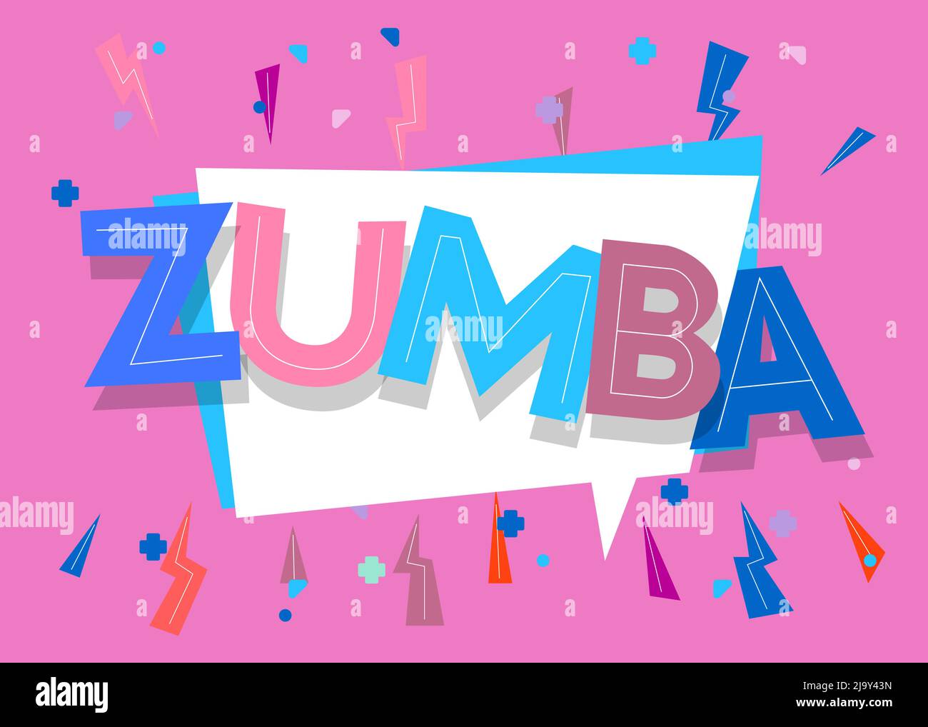 Zumba. Word written with Children's font in cartoon style Stock Vector ...