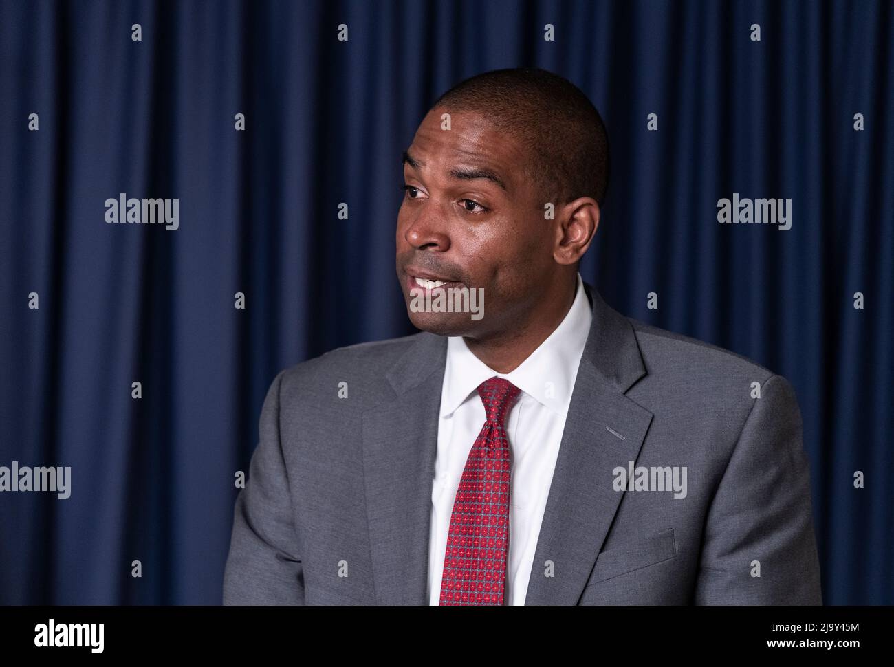 New York, NY - May 25, 2022: Antonio Delgado speaks during swearing in ...