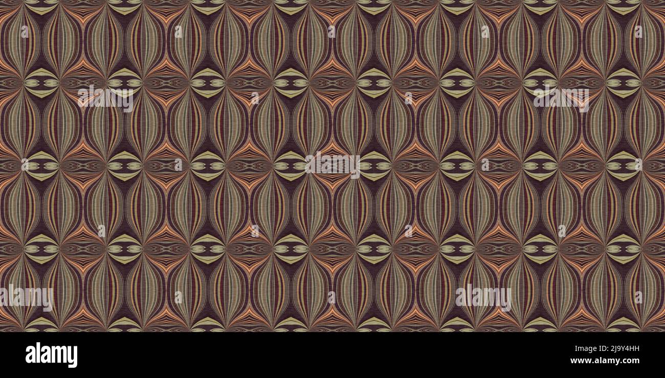 Earthy colours retro sixties geometric seamless border pattern in ...