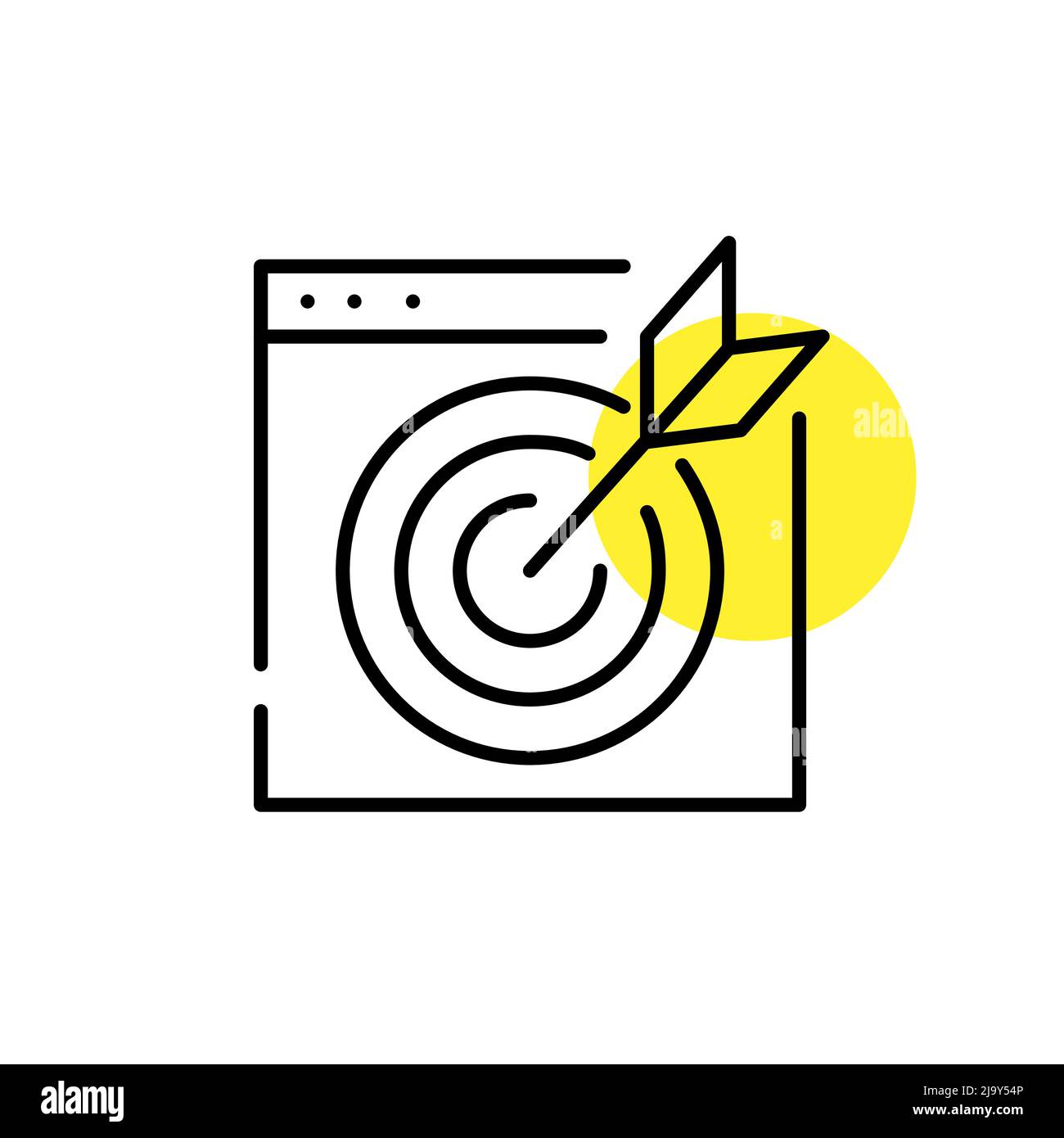 Arrow hitting target in a browser. Pixel perfect, editable stroke line ...