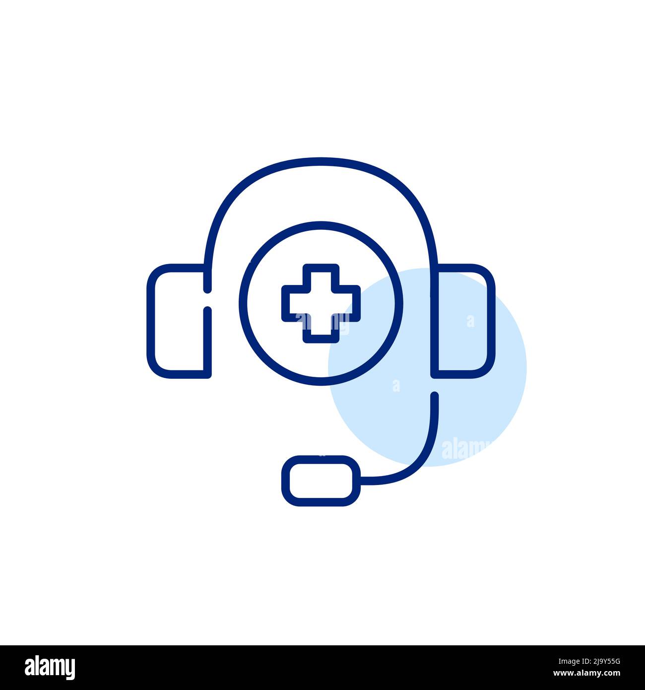 Online medical support hotline. Pixel perfect, editable stroke line art ...