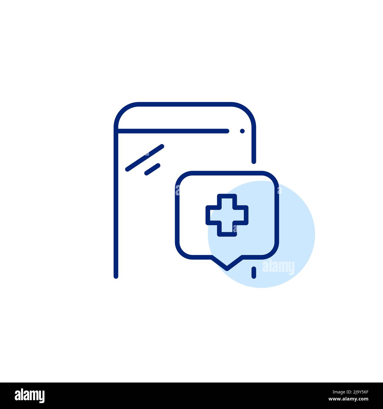 Online medical healthcare app. Pixel perfect, editable stroke line art ...