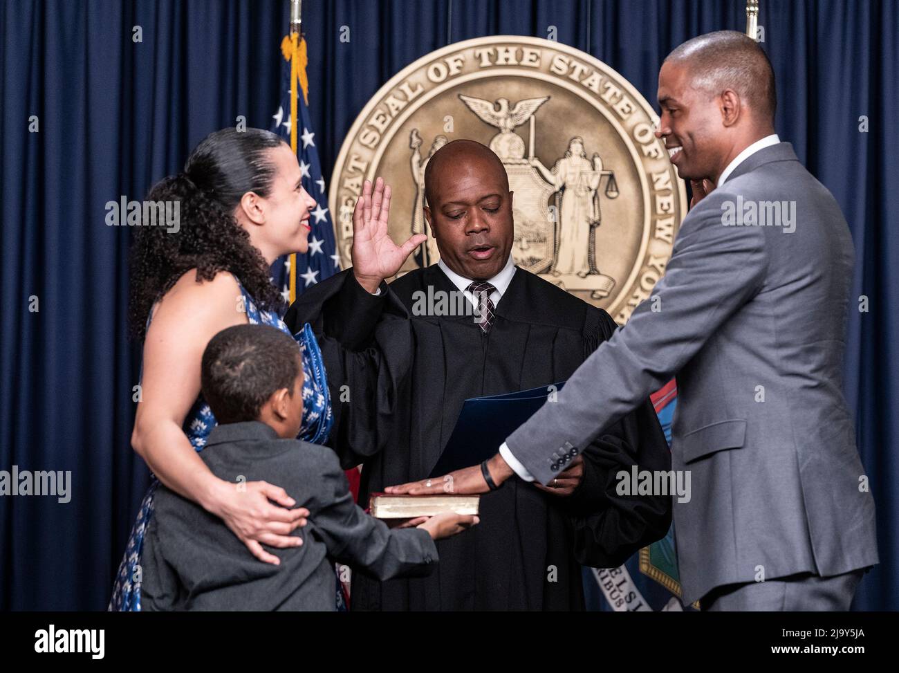 New York, New York, USA. 25th May, 2022. Judge Kevin Bryant presides on ...