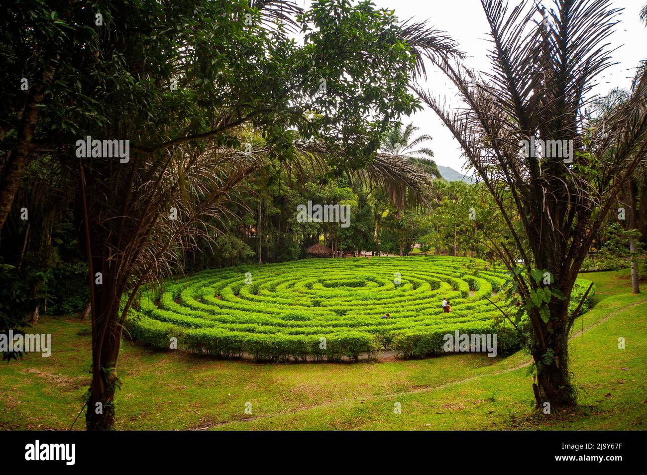 The labyrinth at Malwee Park at Jaraguá do Sul, Santa Catarina, Brazil ...