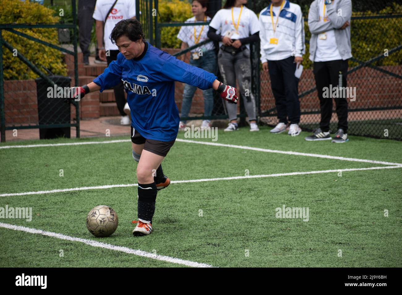 Fides athletes, dispute a qualifying match in the soccer discipline for ...