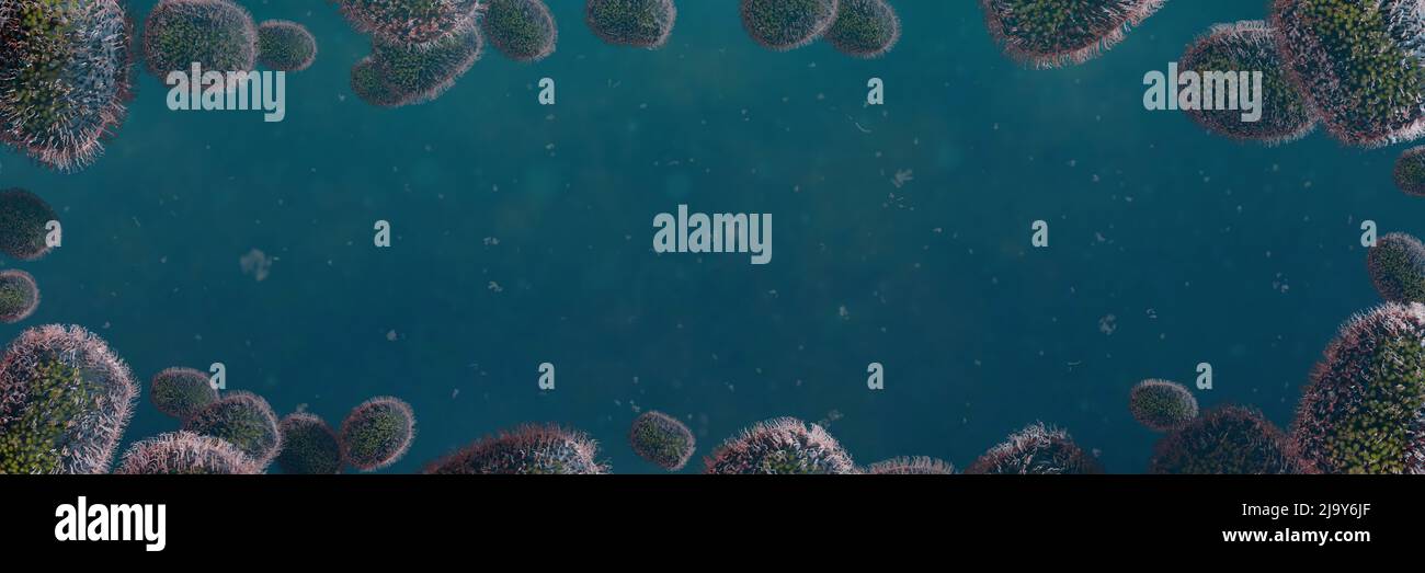 Monkeypox viruses closeup, contagious microscopic pathogen, infectious ...