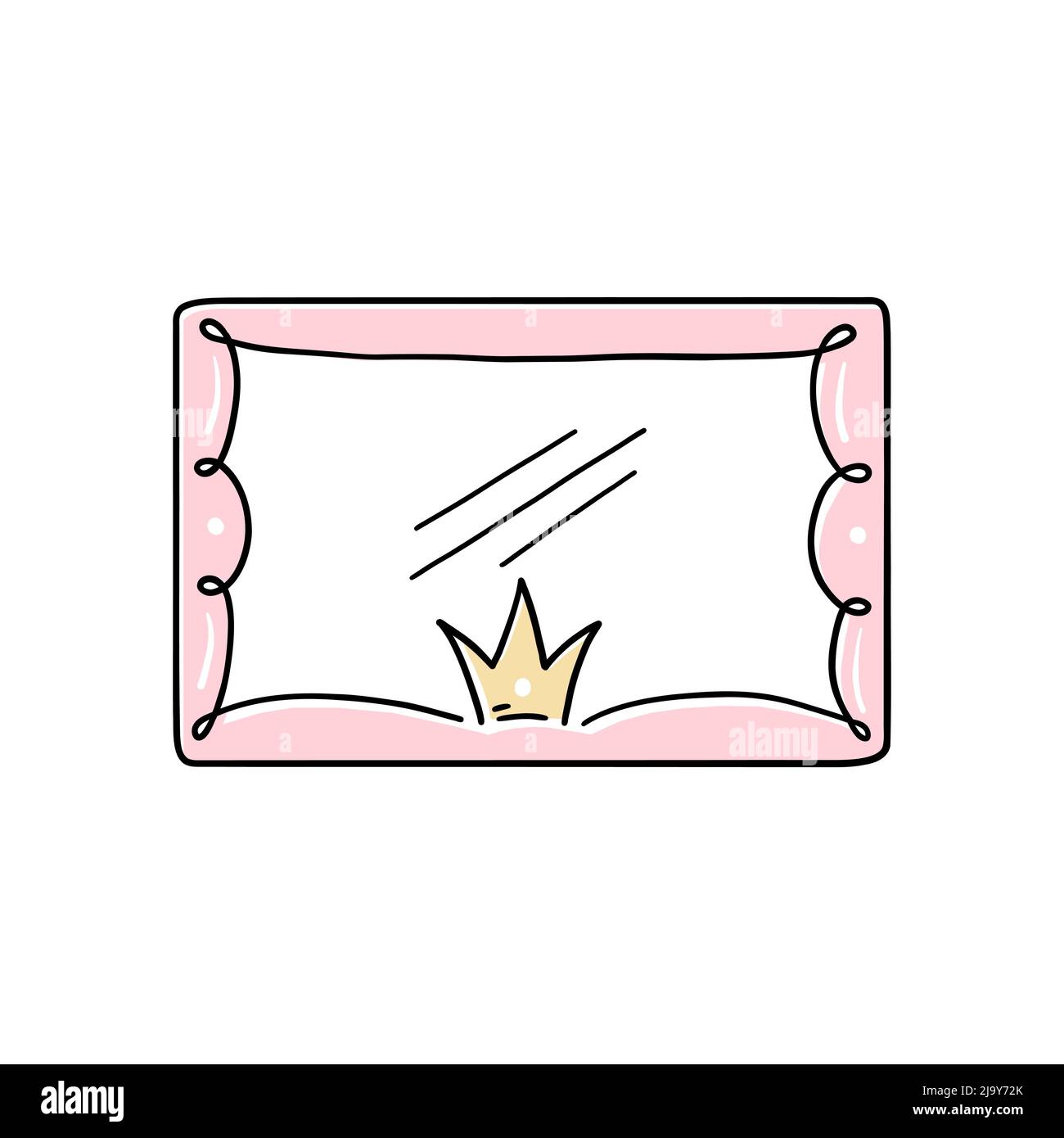 Pink Princess Crown Border