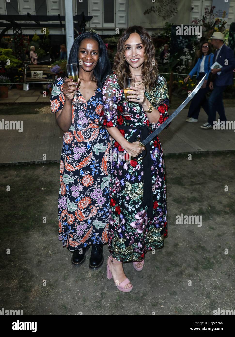 Carryl Thomas (L) and Myleene Klass (R) attend press day at the RHS ...
