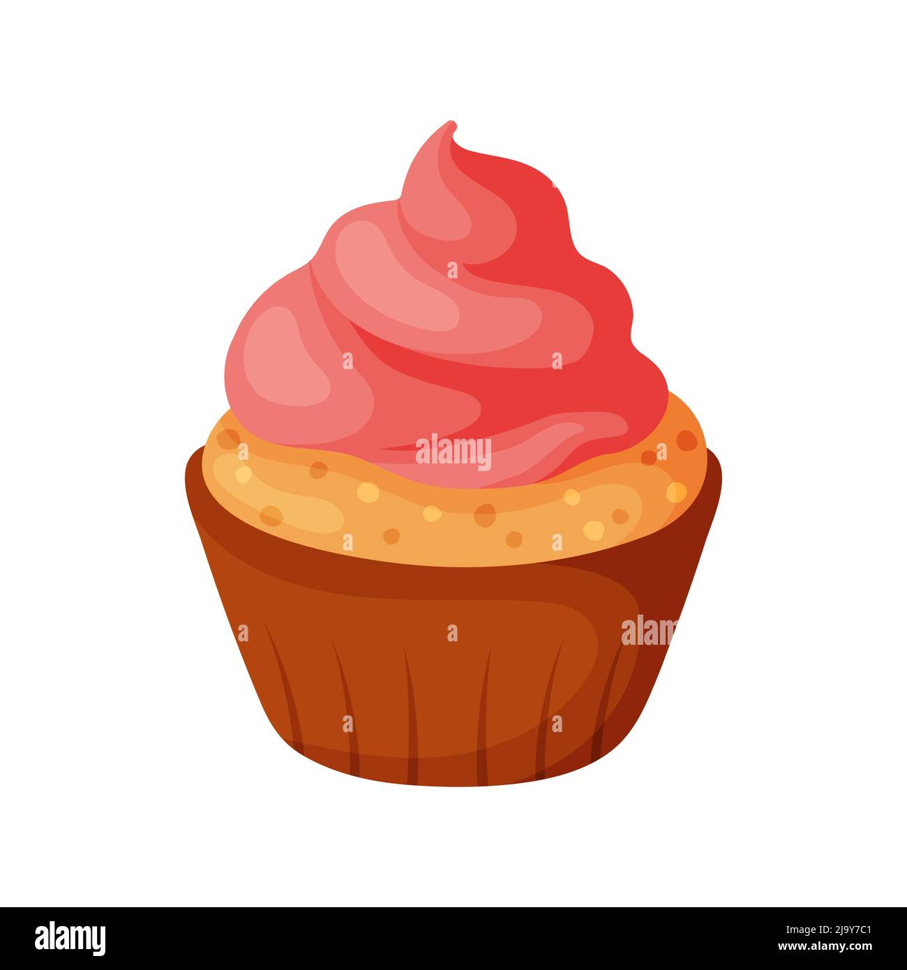 Pretty flat cupcake. Design sketch element for menu cafe, bistro ...