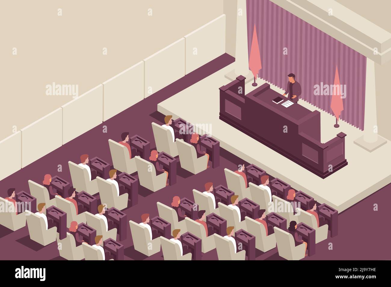 Parliament government isometric composition with parliament chamber ...