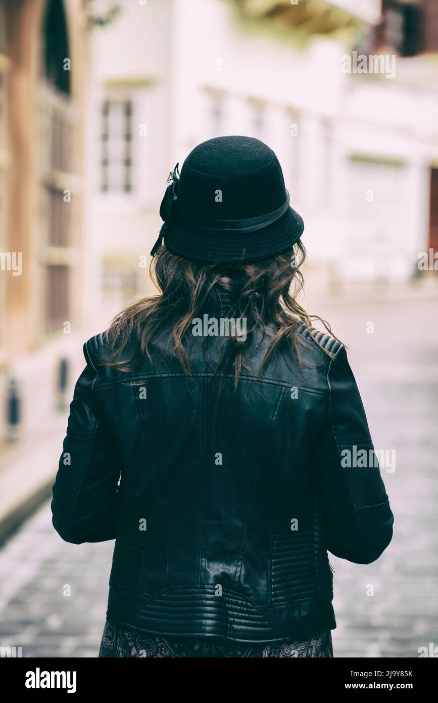 Leather jacket back view hi-res stock photography and images - Alamy